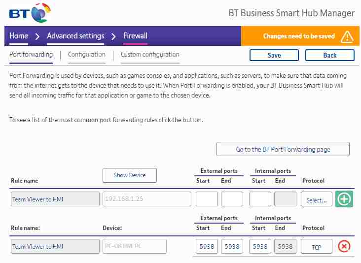 Port forwarding not working - BT Business Community