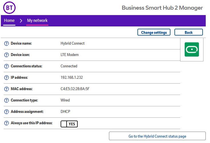 Hybrid Connect status - BT Business Community