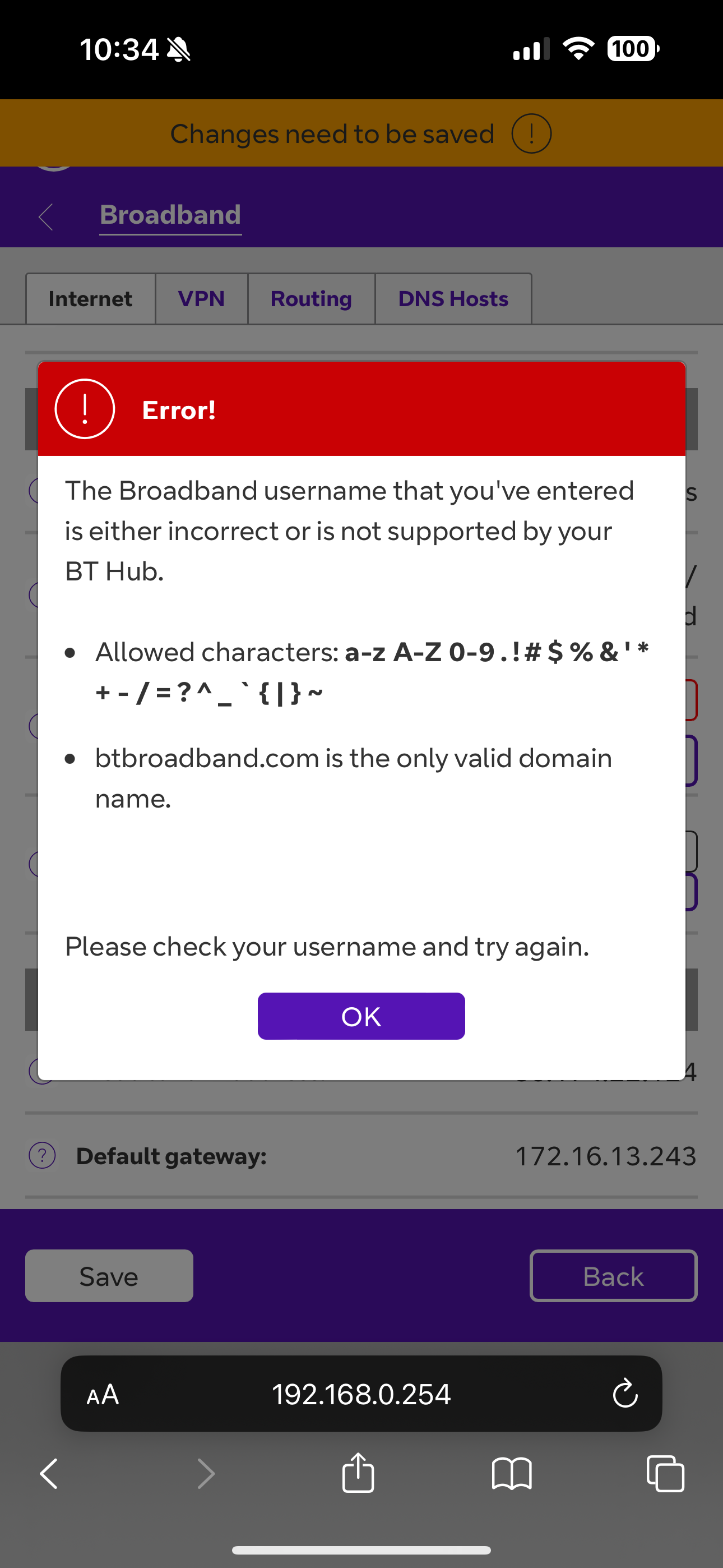 Why does Smart Hub 3 not accept hgclick? - BT Business Community